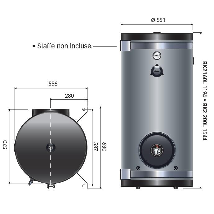 Quick® - Scalda acqua, Nautic boiler serie BK2 160/200 lt. | L'altraranda