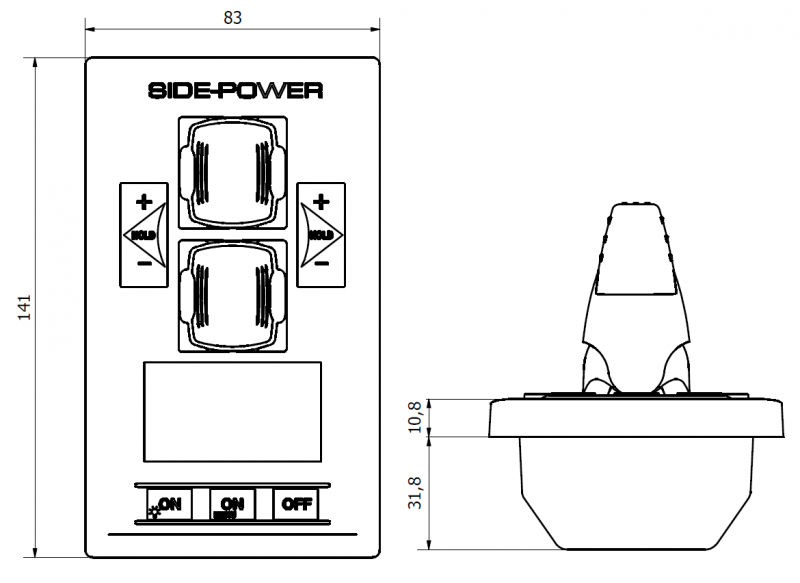 SIDE-POWER® by Sleipner Motor - PJC211 Pannello di controllo singolo ...